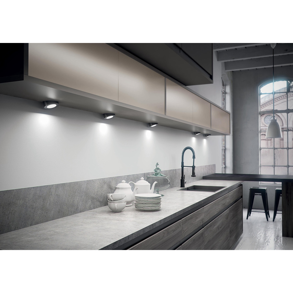 Kit 3 spots LED Smooth noir